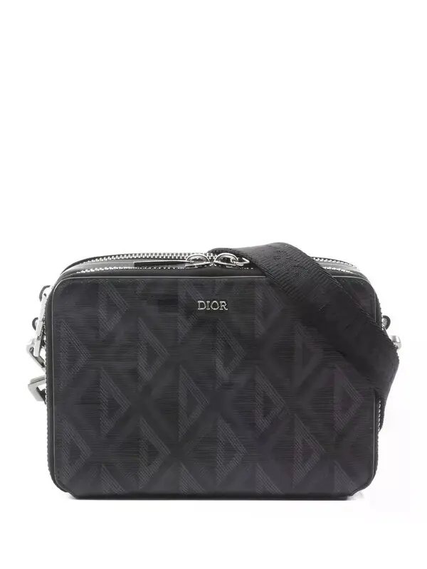 Dior 2010s Geometric-pattern Messenger Bag - Black