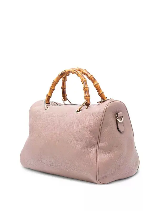 Gucci 2016-2025 Medium Calfskin Bamboo Shopper Satchel - Pink