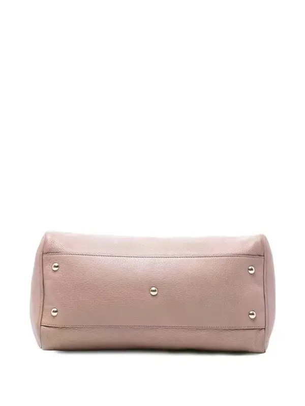 Gucci 2016-2025 Medium Calfskin Bamboo Shopper Satchel - Pink