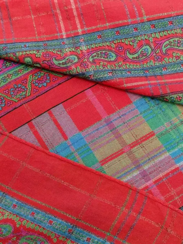 Saint Laurent 1980s Check Paisley-print Scarf