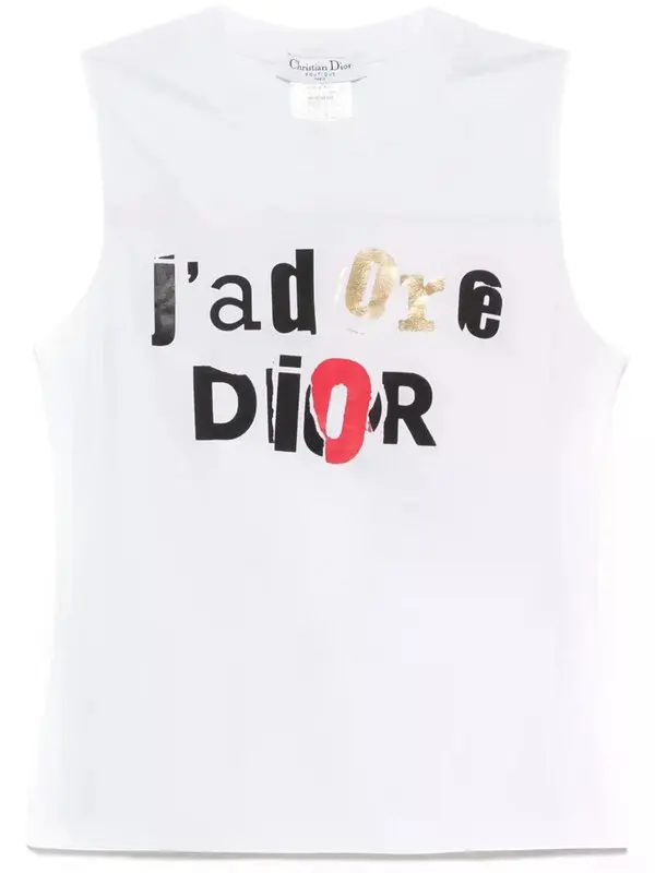 Dior Logo-print Tank Top - White