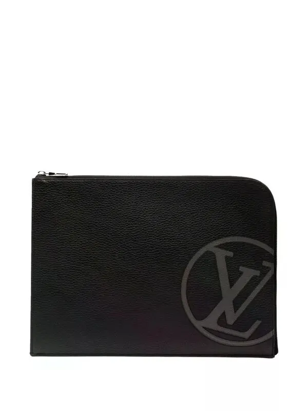 LOUIS VUITTON 2017 Taurillon Initials Circle Pochette Jour Gm - Black