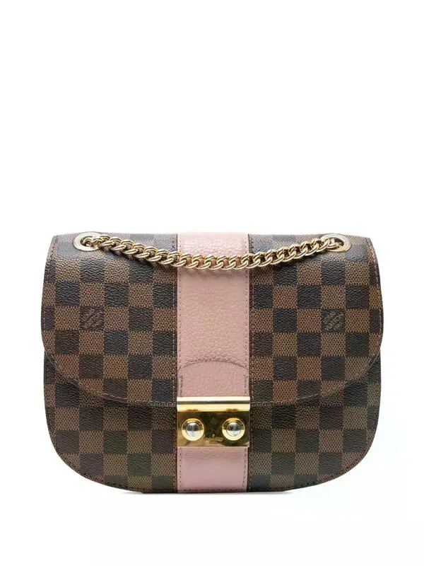 LOUIS VUITTON Damier Ebene Cuir Taurillon Wight Shoulder Bag - Brown