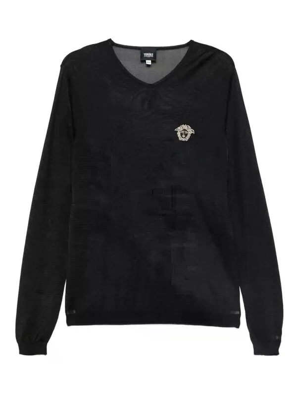 Versace 2000s Medusa-emblem V-neck Sweater