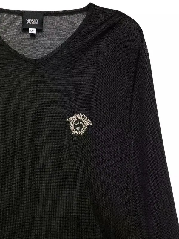 Versace 2000s Medusa-emblem V-neck Sweater
