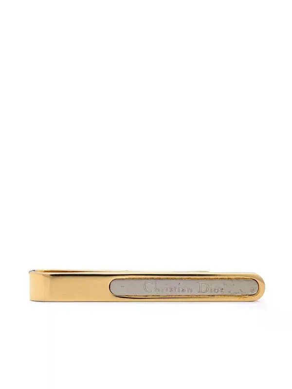 Dior 1990s Logo-engraved Tie Clip - Gold
