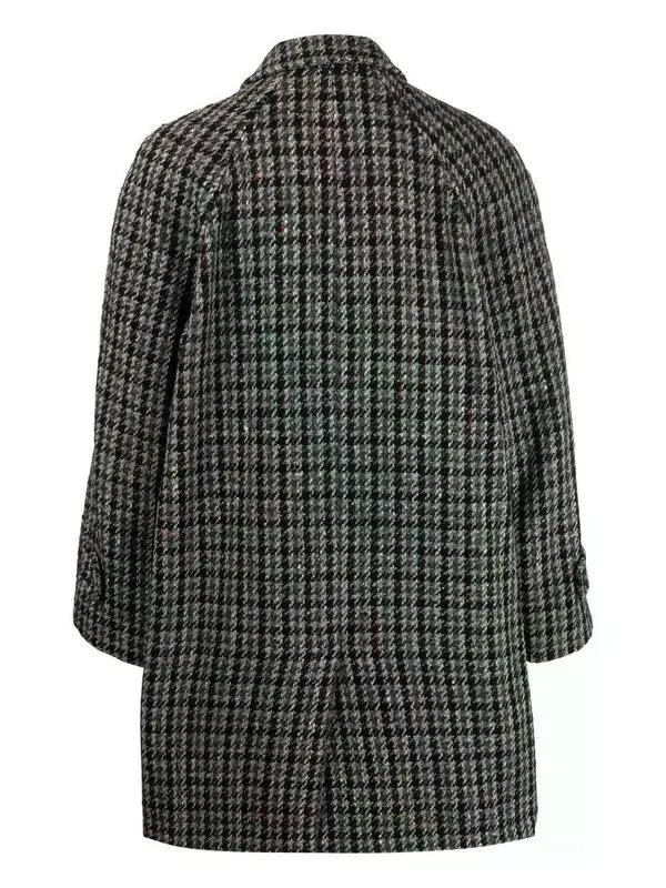 A.N.G.E.L.O. VINTAGE CULT 1980s Check-pattern Virgin Wool Coat - Grey