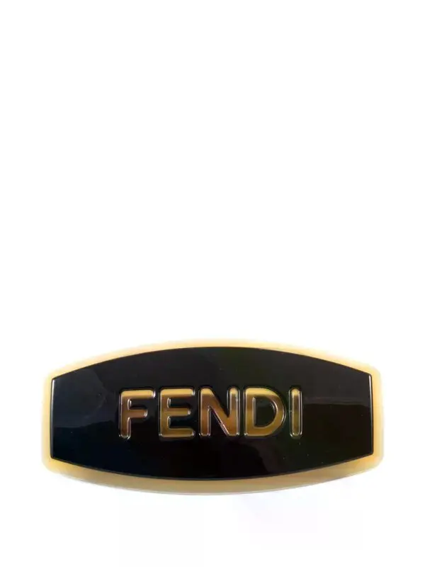 Fendi 2000s Logo Hair Clip - Gold