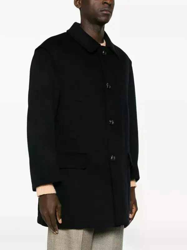 A.N.G.E.L.O. VINTAGE CULT 1990s Single-breasted Wool Blend Coat - Blue