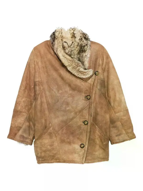 A.N.G.E.L.O. VINTAGE CULT 1980s Fur-trim Coat - Brown