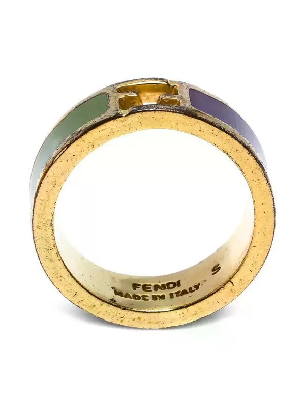 Fendi Enamel Logo Ring