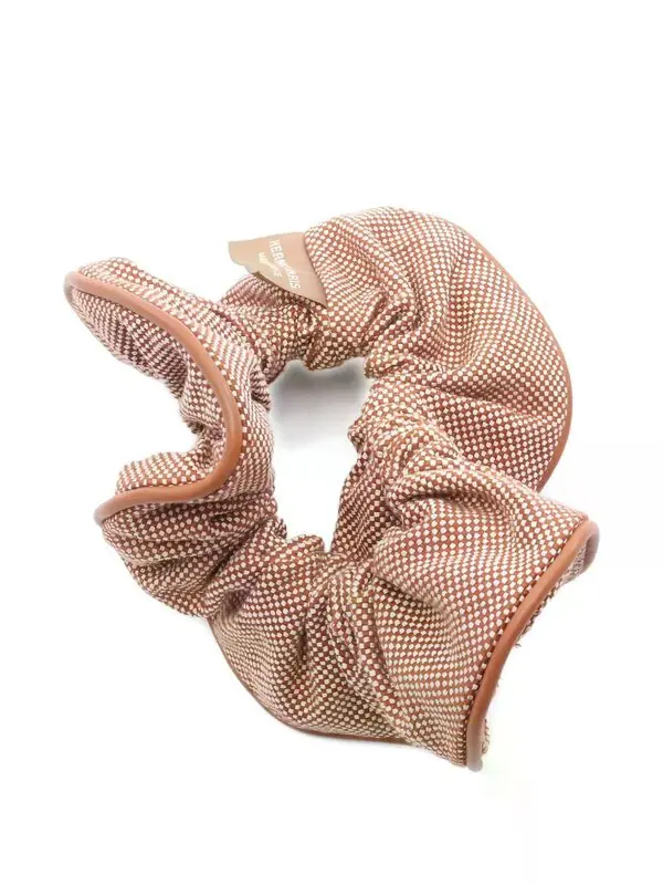 Hermès 2010s Leather-trimmed Scrunchie