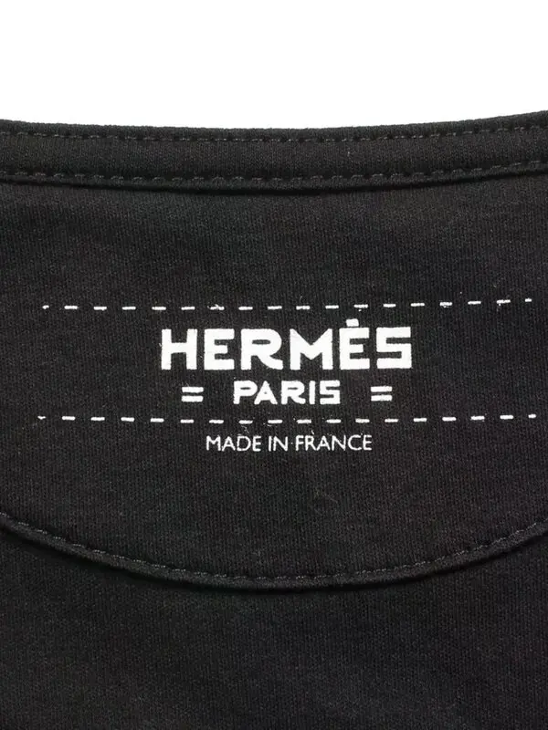 Hermès Embroidered-pocket T-shirt Dress