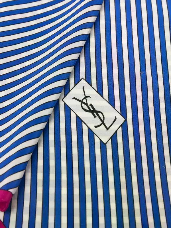 Saint Laurent 1990s Striped Silk Scarf