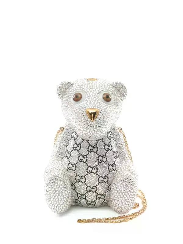 Gucci 2010s Gg Teddy Bear Chain Shoulder Bag - Silver