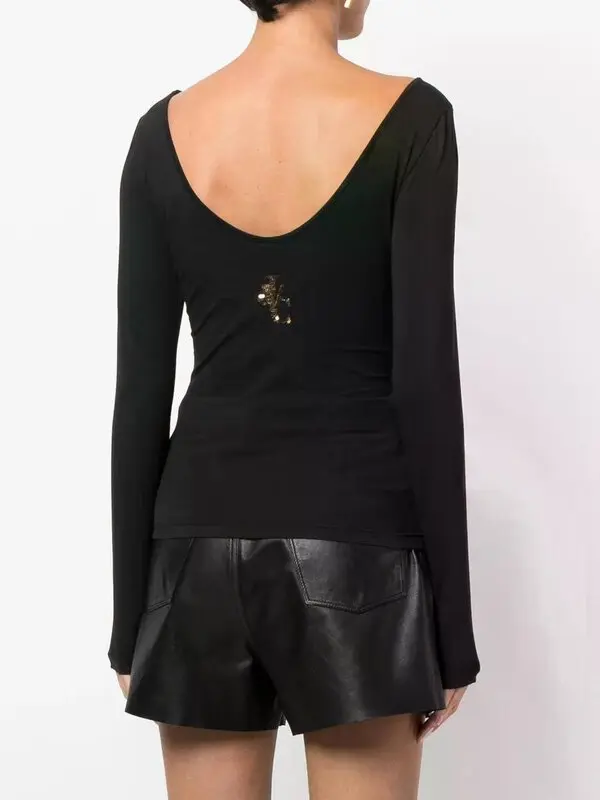 Versace 2000s Sequinned Long-sleeved Top