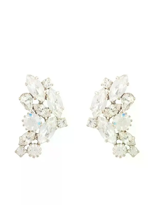 SUSAN CAPLAN 1970s Crystal-embellished Stud Earrings - Silver