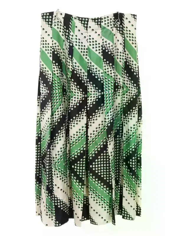 Gucci 00s Patterned Silk Midi Skirt