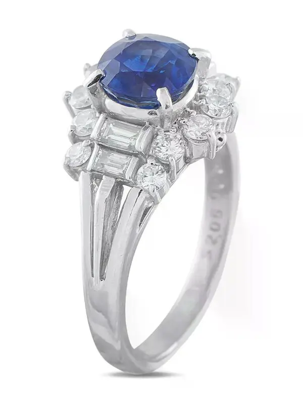 LB EXCLUSIVE Platinum Sapphire And Diamond Ring