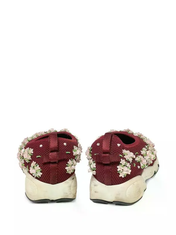 Dior 2014 Mesh Flower-embellishment Sneakers - Red