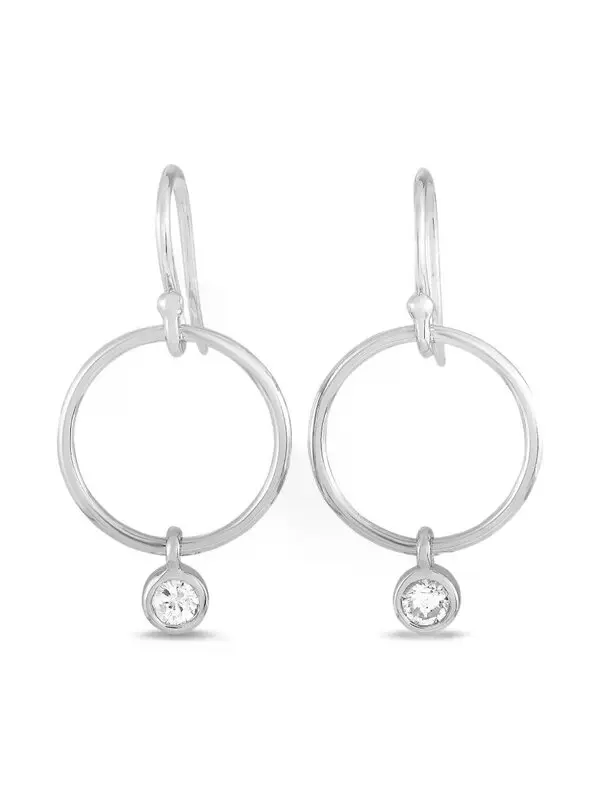 LB EXCLUSIVE 14k White Gold Diamond Drop Earrings - Silver