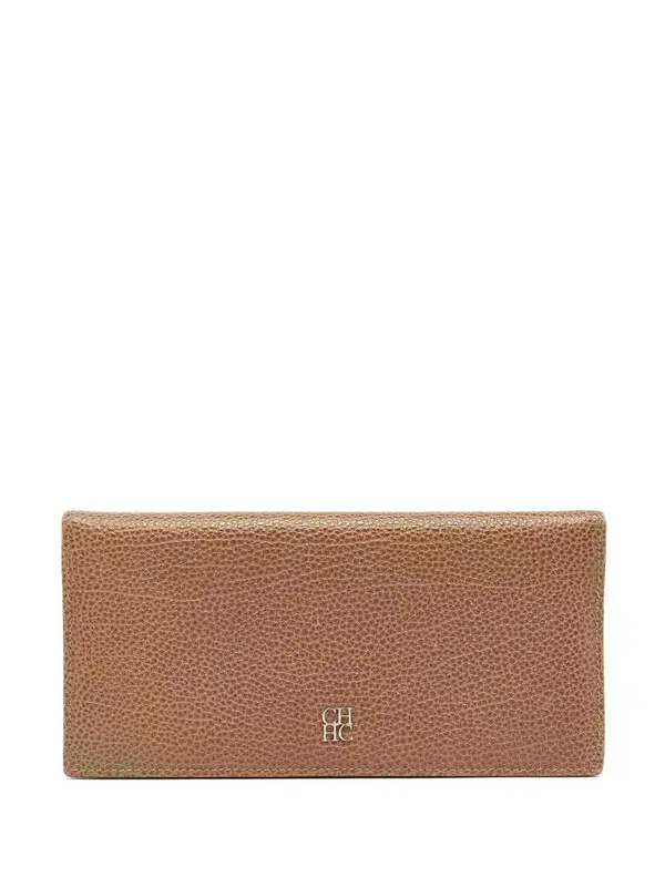 Carolina Herrera Pre-owned Ch Leather Grain Wallet - Brown