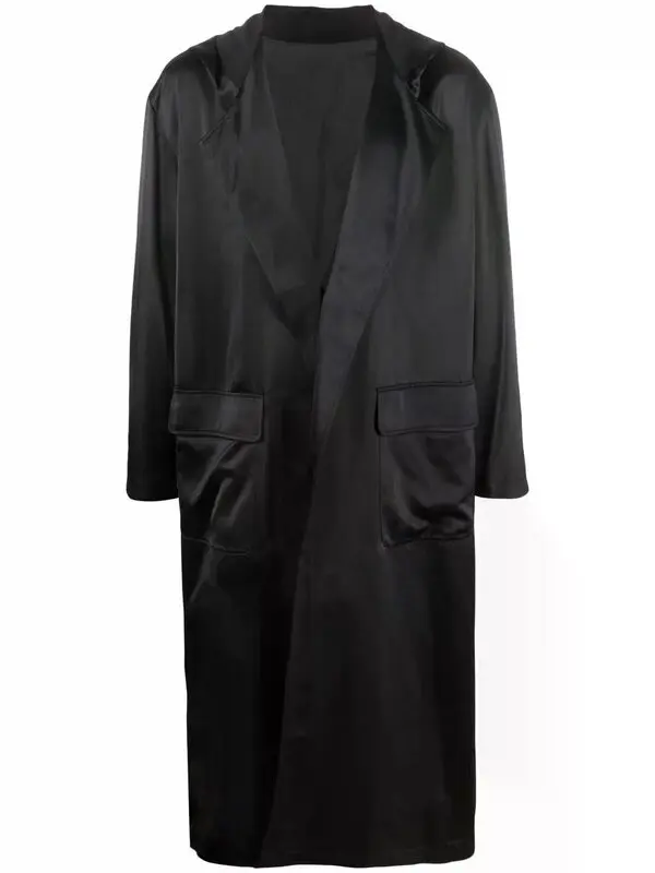 Yohji Yamamoto 1995 Logo-print Hooded Robe - Black