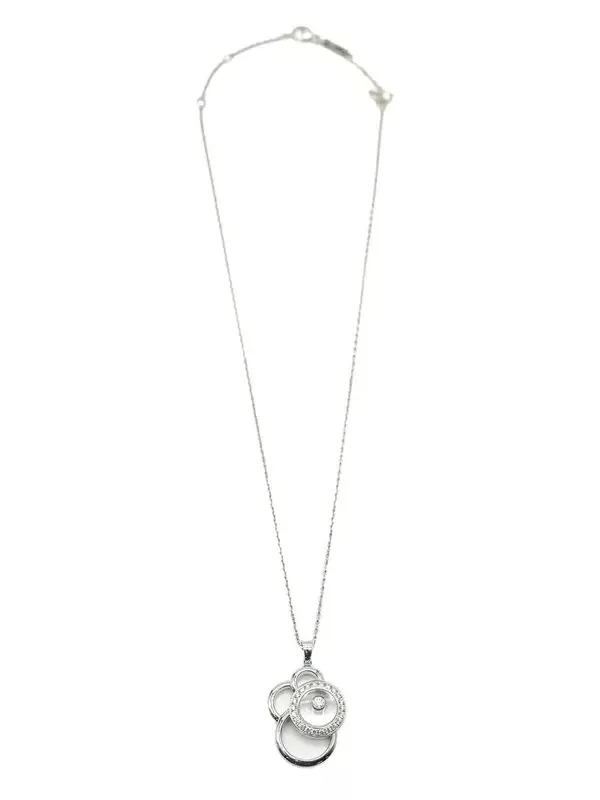 Chopard 18kt White Gold Happy Diamonds Necklace - Silver