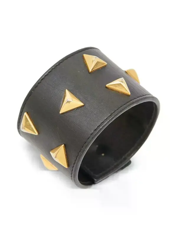 Saint Laurent Triangle Studded Leather Bracelet