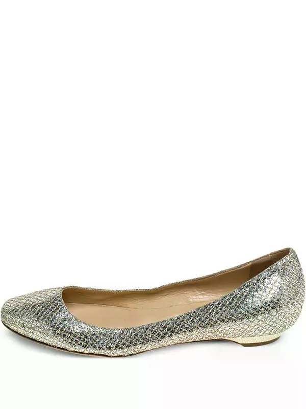 JIMMY CHOO Glitter Ballet Flats