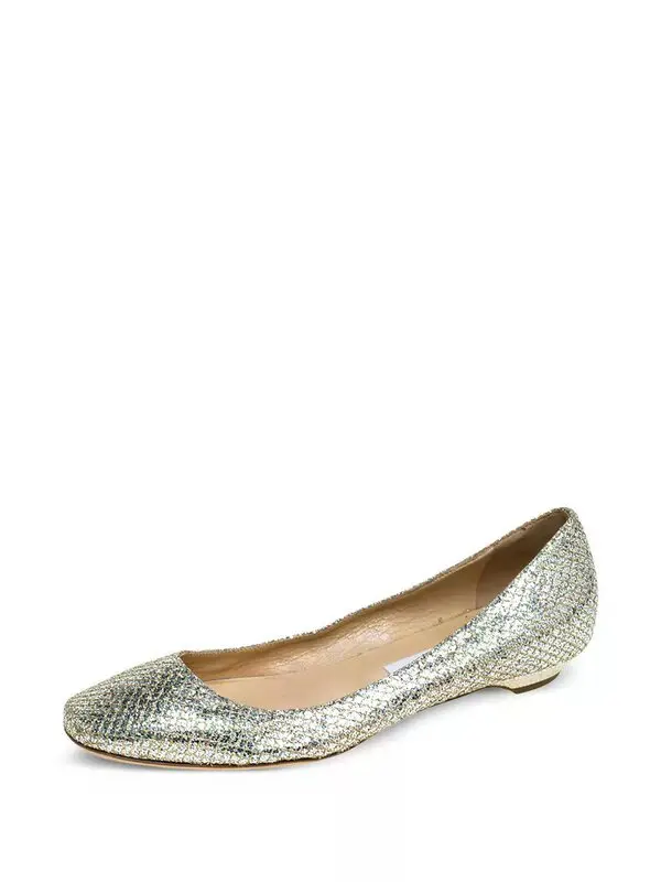 JIMMY CHOO Glitter Ballet Flats