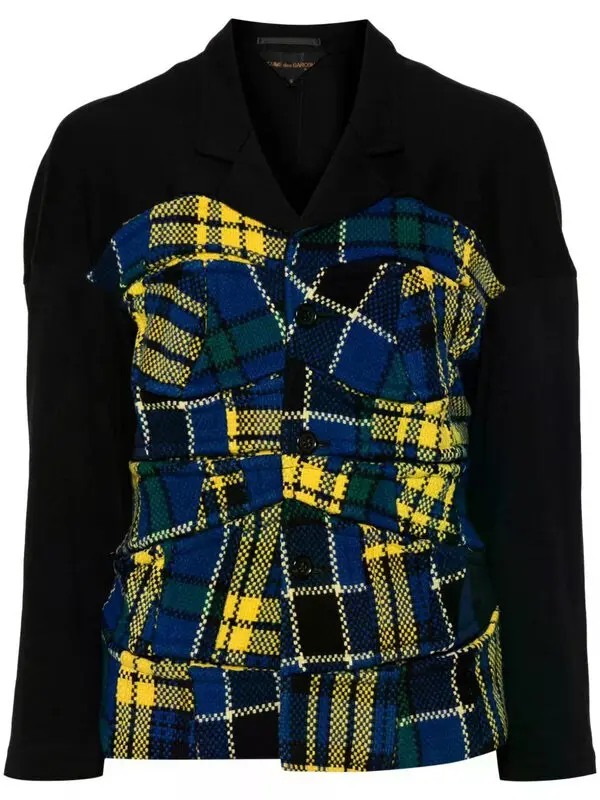 Comme Des Garçons 1999 Tartan Patchwork Jacket - Black