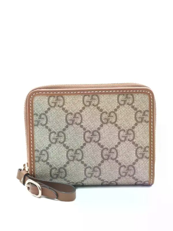 Gucci 2020s Gg Emblem Zip Wallet - Neutrals