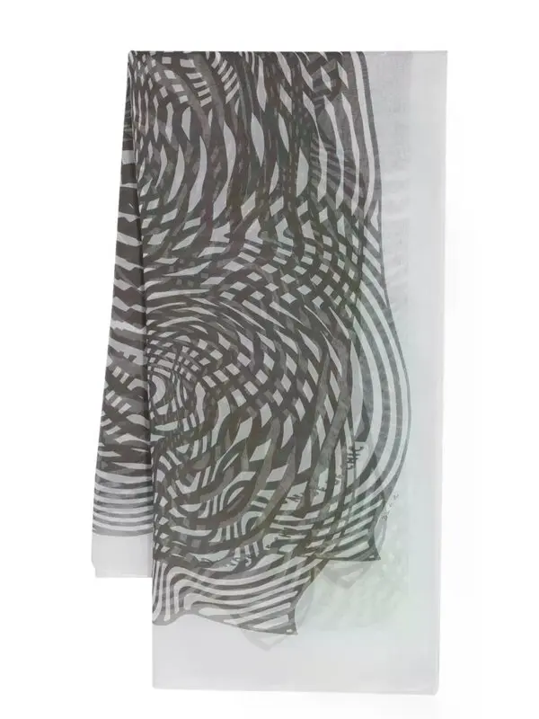Hermès 2010s Abstract-pattern Semi-sheer Scarf - Brown