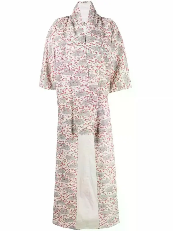 A.N.G.E.L.O. VINTAGE CULT 1970s Floral Print Kimono - Neutrals
