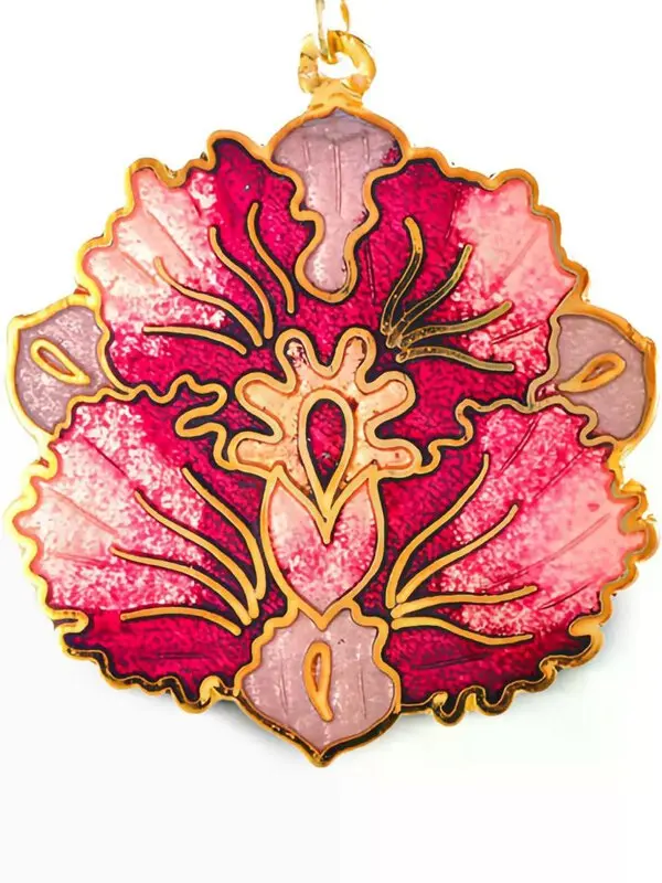 SUSAN CAPLAN 1980s -plated Cloisonné Floral Earrings