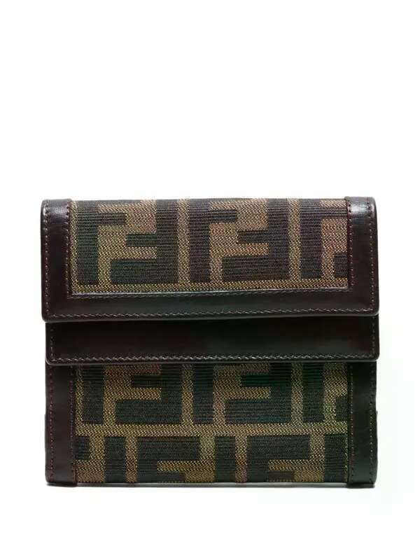 Fendi 1990-2000s Zucca Canvas Wallet - Brown