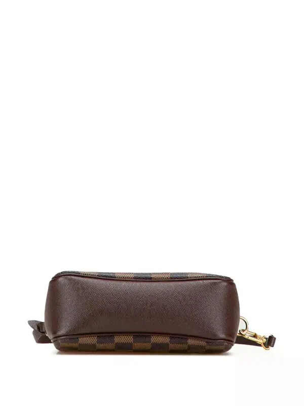 LOUIS VUITTON 2001 Damier Ebene Trousse Pochette Handbag - Brown