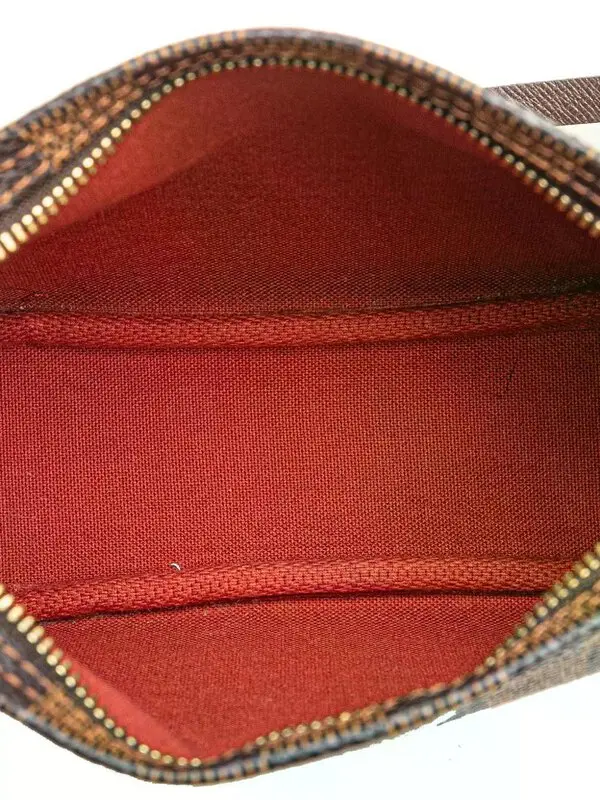 LOUIS VUITTON 2001 Damier Ebene Trousse Pochette Handbag - Brown