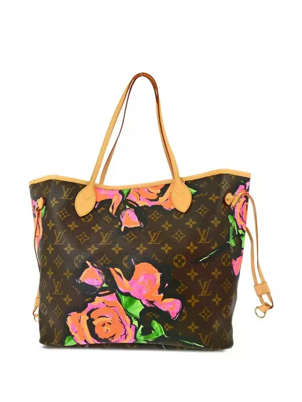 LOUIS VUITTON 2008 X Stephen Sprouse Rose Neverfull Tote Bag - Brown