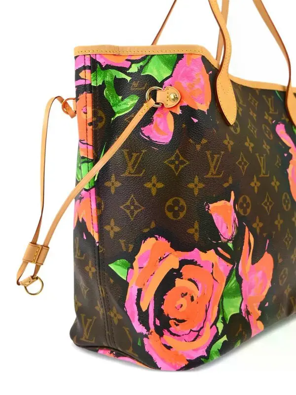 LOUIS VUITTON 2008 X Stephen Sprouse Rose Neverfull Tote Bag - Brown