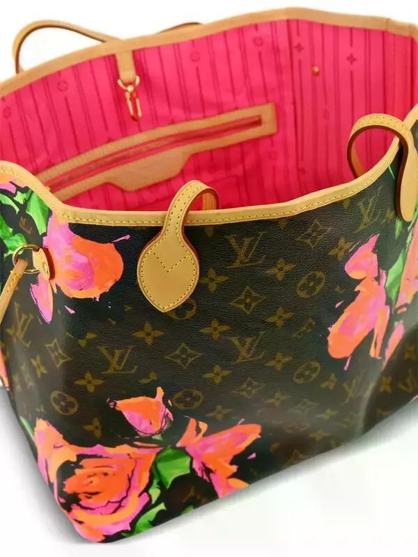 LOUIS VUITTON 2008 X Stephen Sprouse Rose Neverfull Tote Bag - Brown