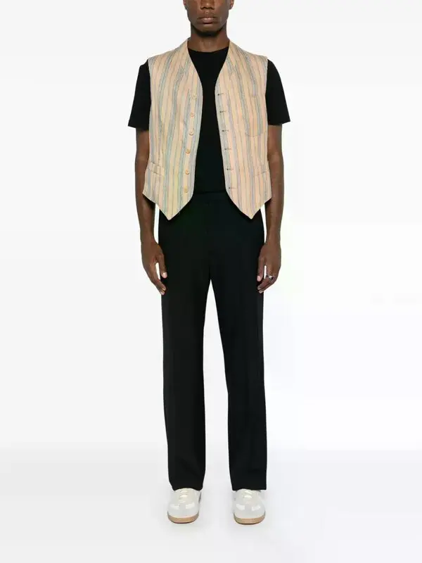 ROMEO GIGLI 1990s Striped Herringbone Vest