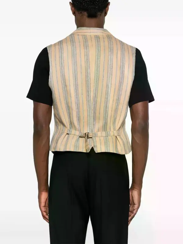 ROMEO GIGLI 1990s Striped Herringbone Vest