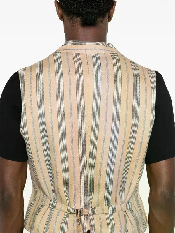 ROMEO GIGLI 1990s Striped Herringbone Vest