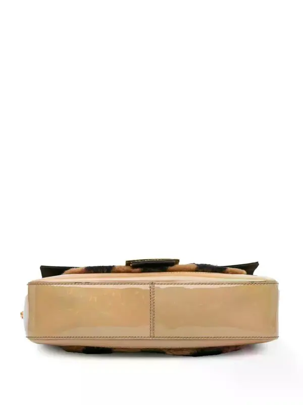 Fendi 2010-2024 Shearling Pequin Baguette Satchel - Brown
