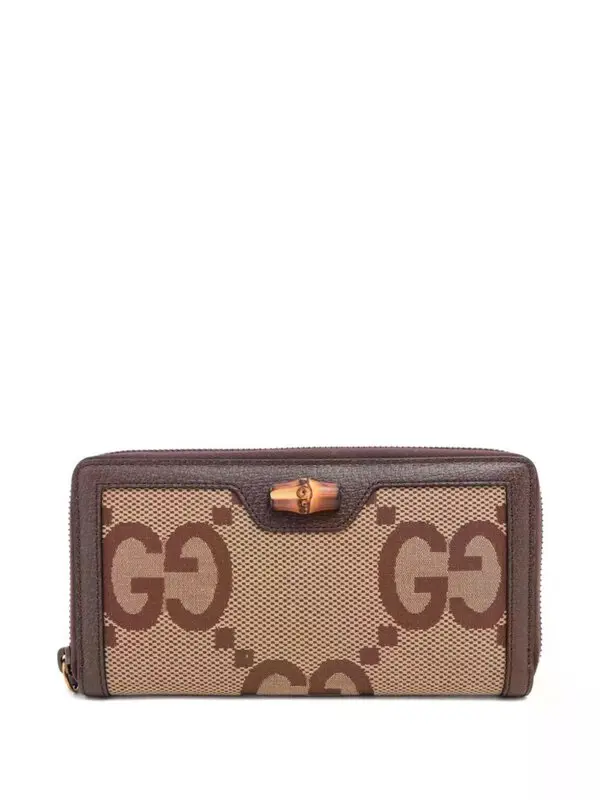 Gucci 2015-2024 Jumbo Gg Bamboo Wallet - Neutrals