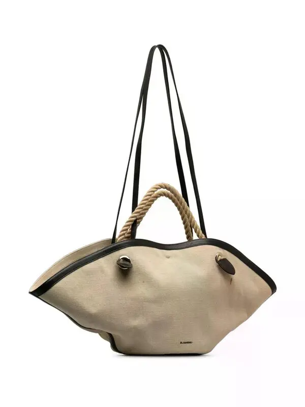 JIL SANDER Canvas Sombrero Satchel