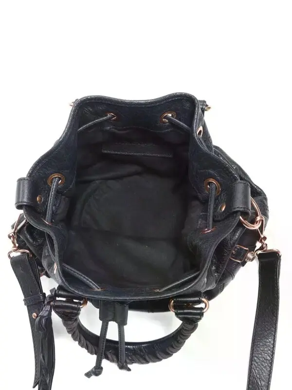 Balenciaga 2010-2020 Pompon Leather Tote Bag - Black