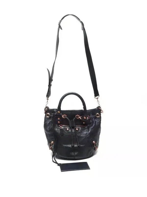 Balenciaga 2010-2020 Pompon Leather Tote Bag - Black